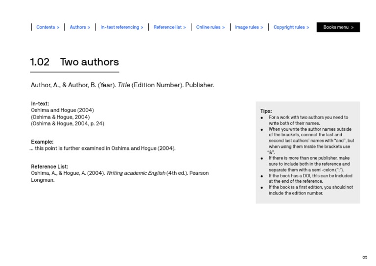 1.02 Two Authors: Author, A., & Author, B. (Year) - Title (Edition ...