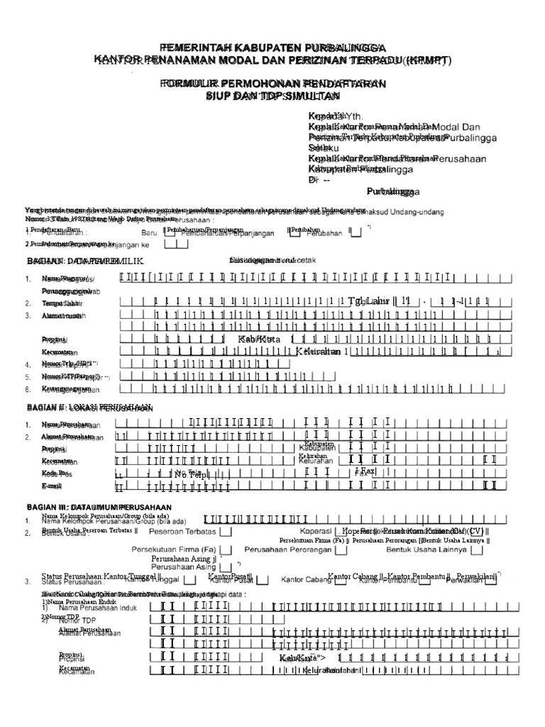 Formulir SIUP TDP | PDF