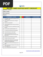 Mobile Scaffold Inspection Checklist | PDF | Scaffolding