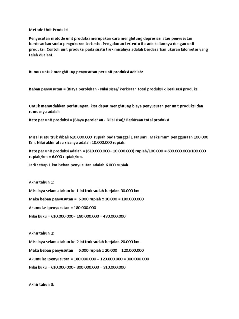 Metode Unit Produksi | PDF