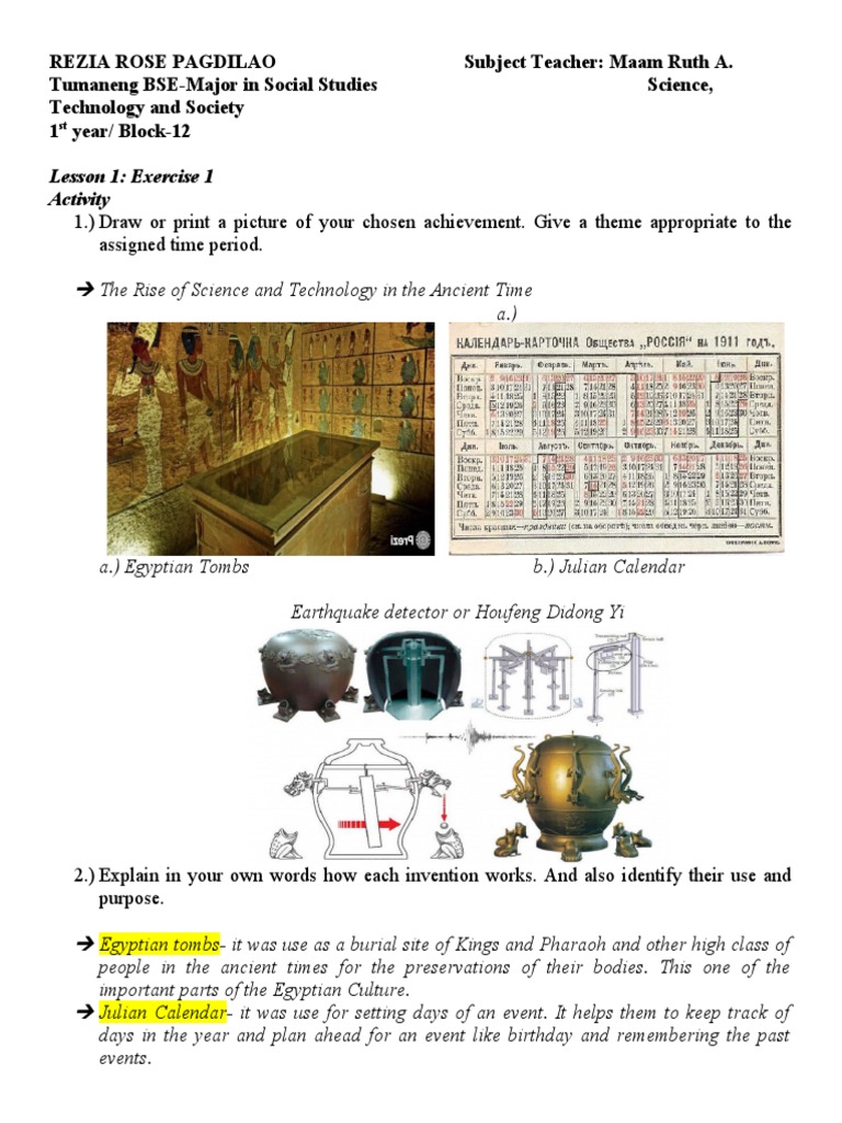 Lesson 1: Exercise 1 Activity | PDF | Science | Numbers