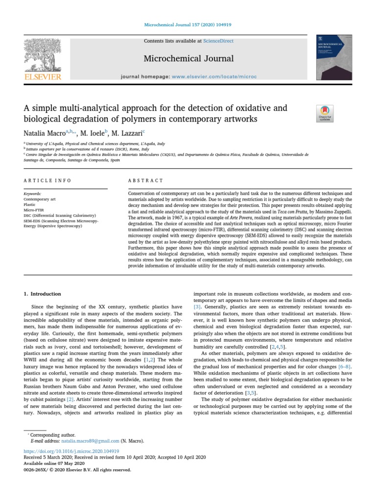 A Simple Multi Analytical Approach For The Detection Of Oxidative And
