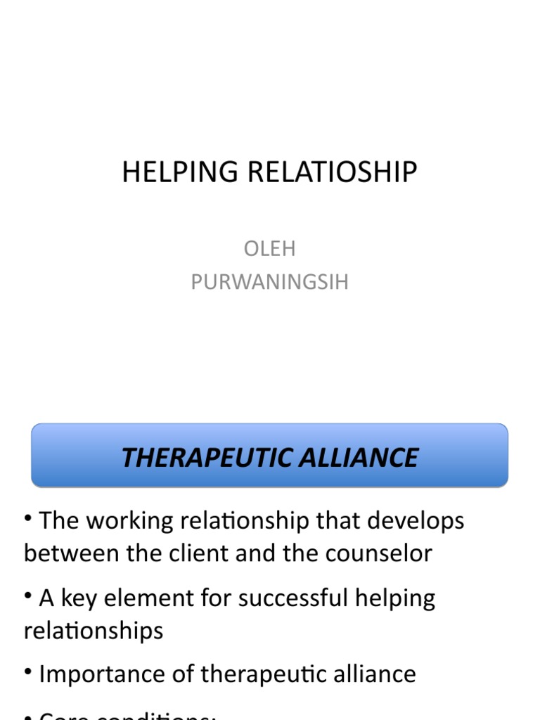Helping Relationship | PDF | Psychotherapy | Mental Health