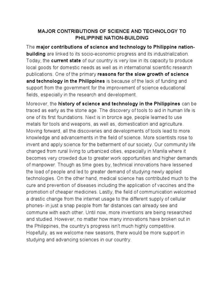 Science and Technology in Philippine Nation-Building | PDF