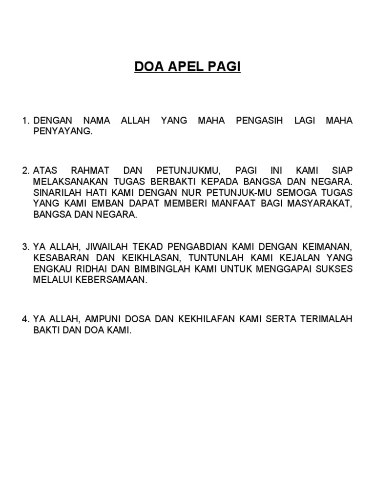 Doa Apel Pagi | PDF | Agama & Spiritualitas