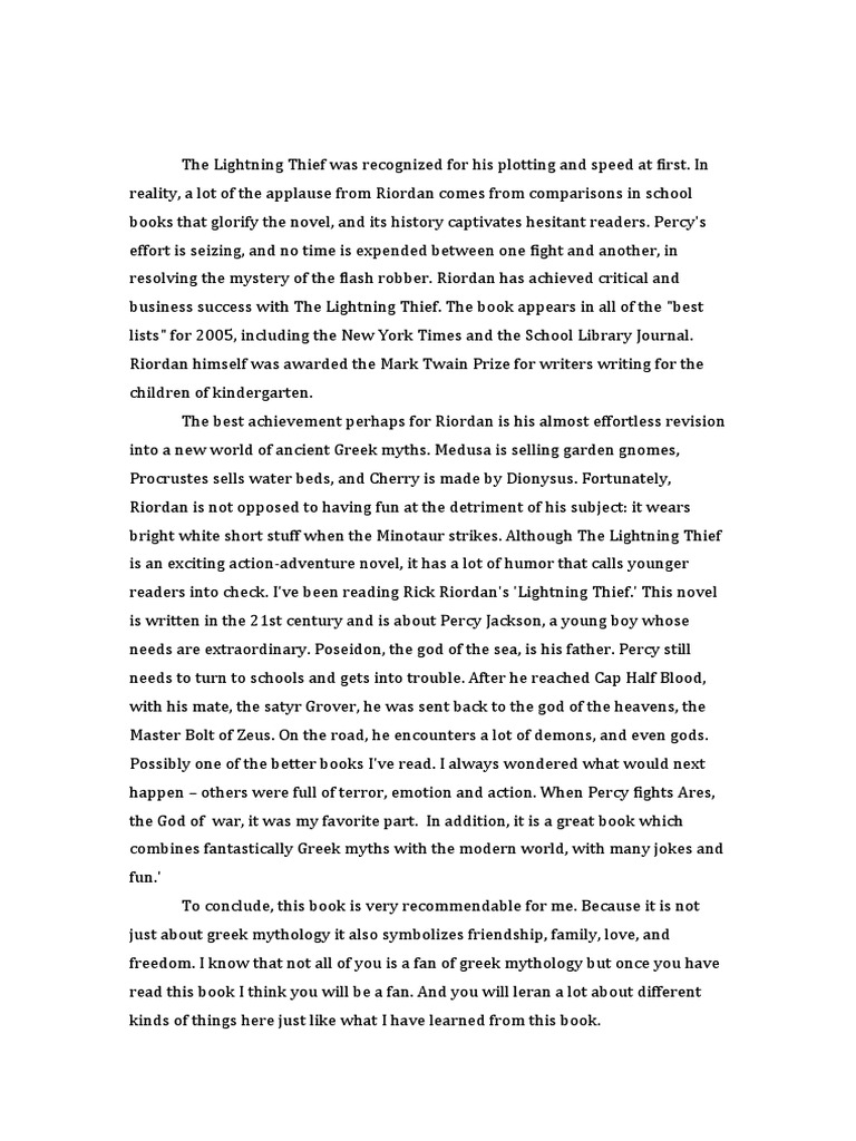 Critique Review Percy Jackson | PDF | Young Adult
