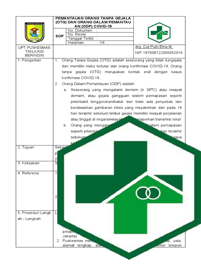 Sop Pemantauan Odp, Otg | PDF