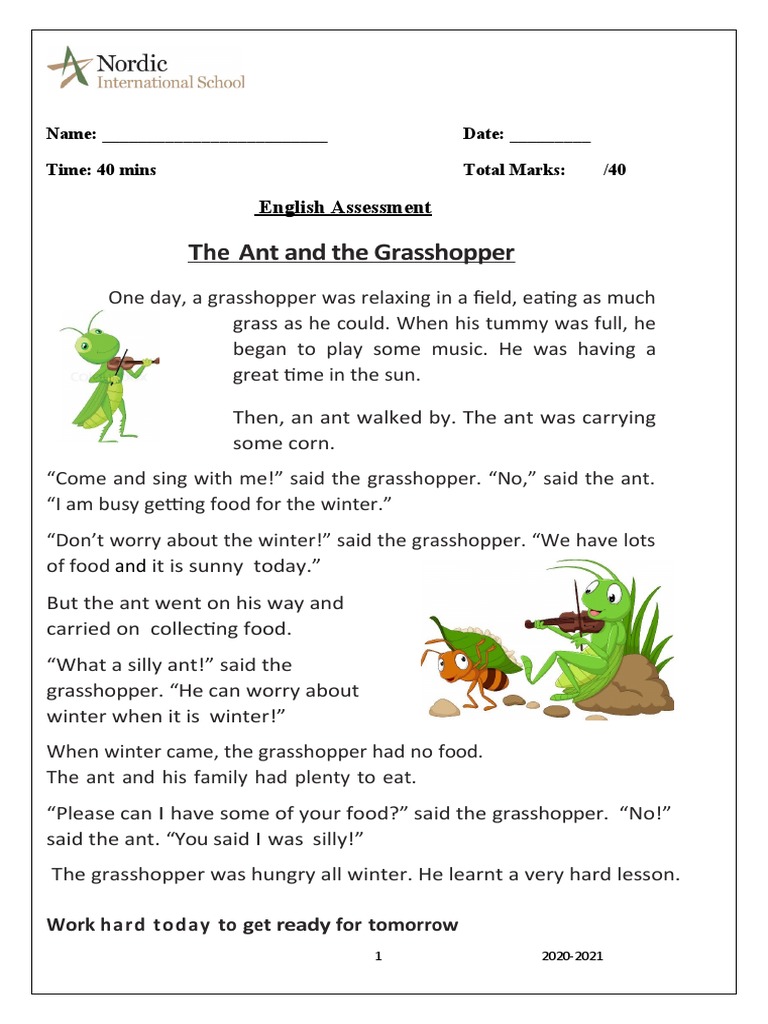 2nd Term Final English Year 2 Assessment | PDF