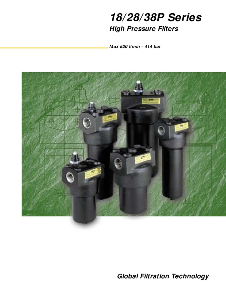 18/28/38P Series: High Pressure Filters | PDF | Pump | Valve
