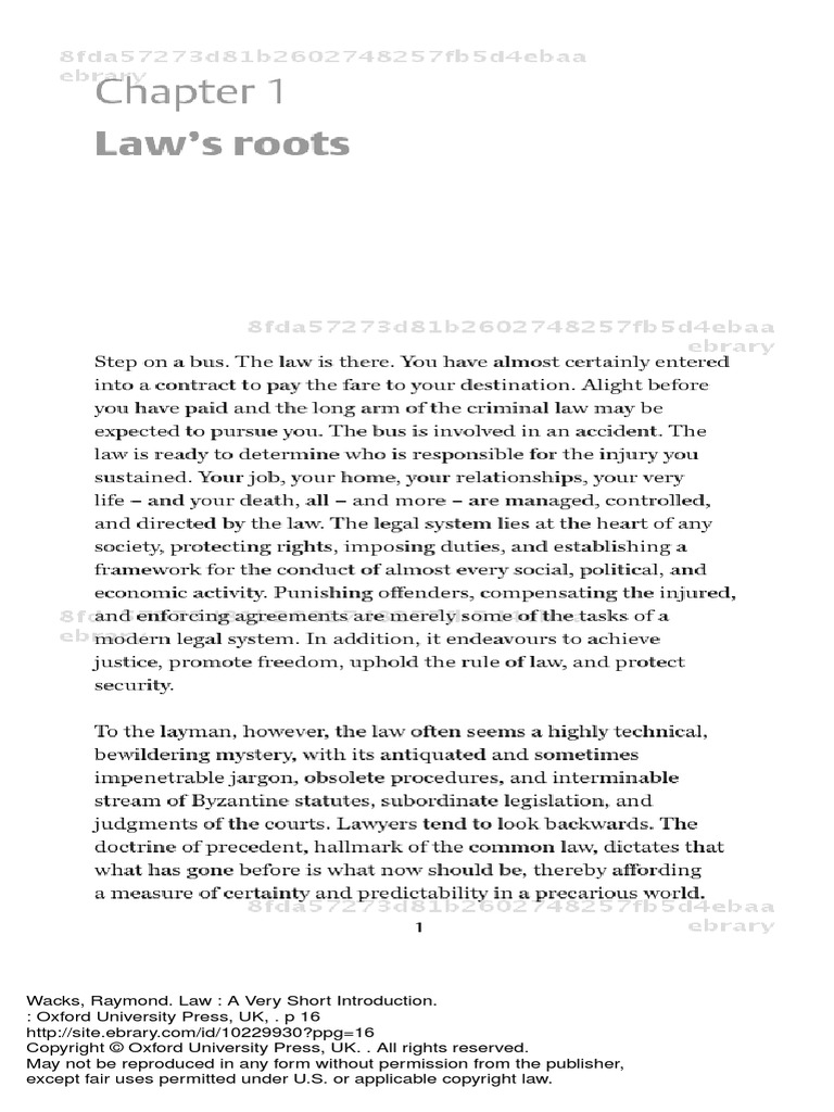 Chapter 1 Law's Roots | PDF | Fair Use | All Rights Reserved