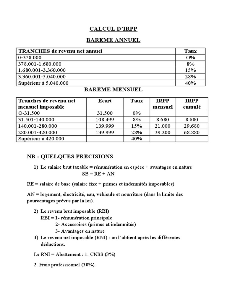 Bareme Irpp | PDF