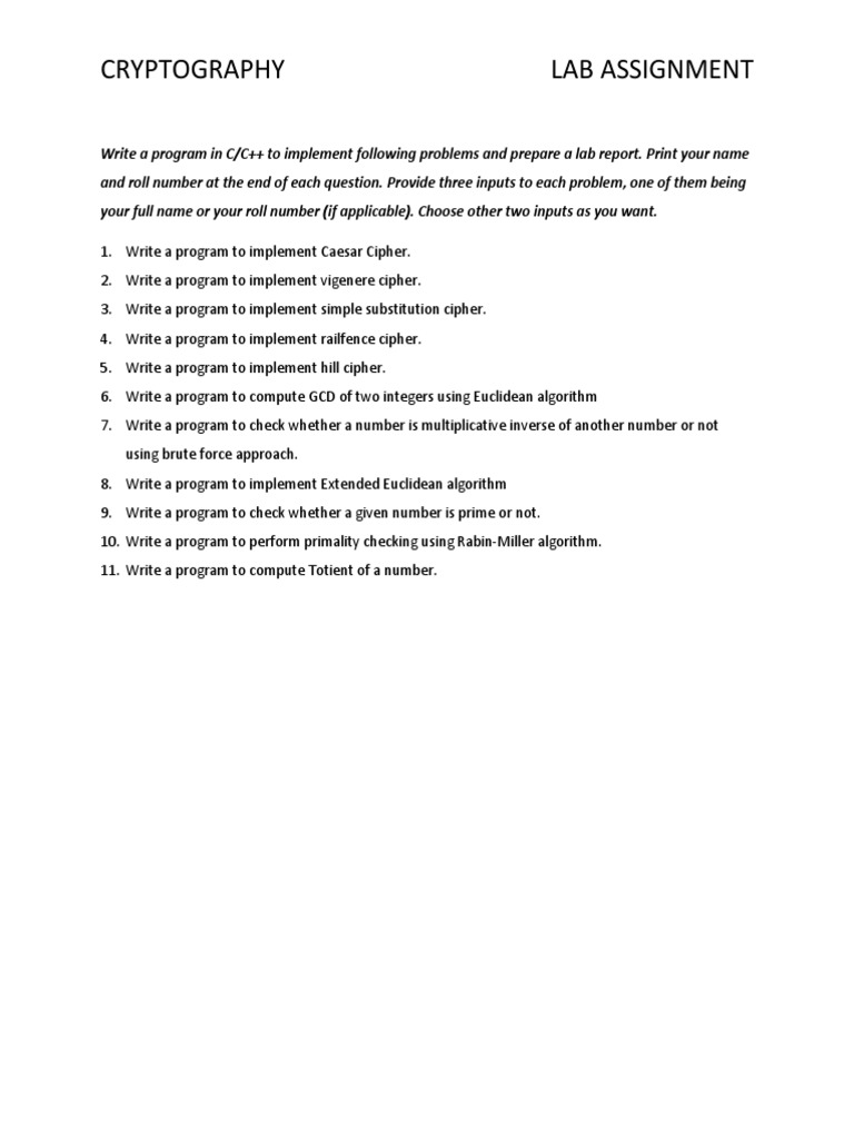 Cryptography Lab Assignment Guide | PDF