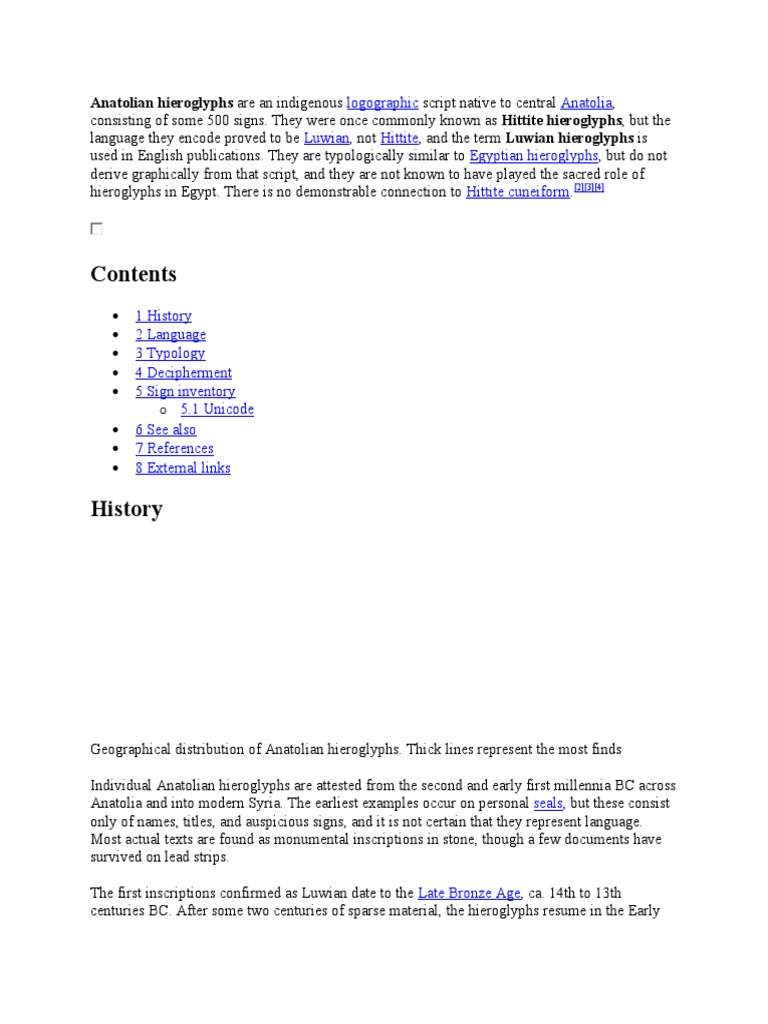 Anatolian Hieroglyphs Are An Indigenous Logographic Script Native To ...