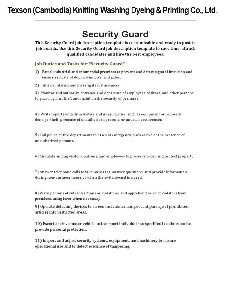 Security Guard | PDF | Security Guard | Security Alarm
