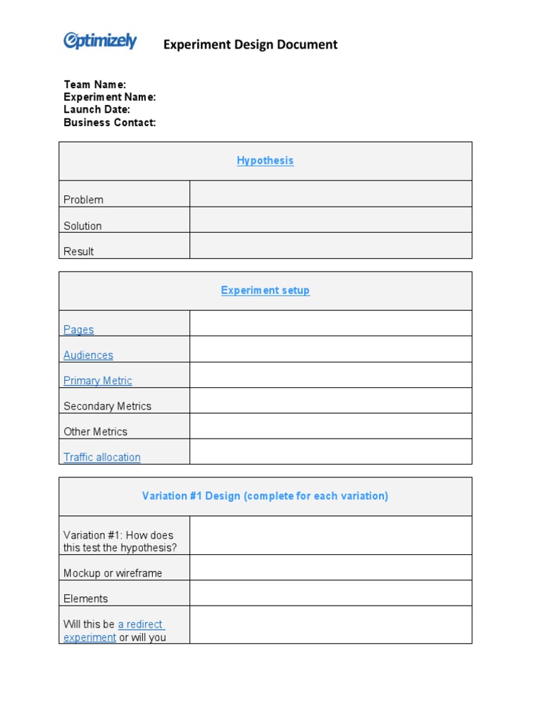 Optimizely Experiment Design Guide | PDF