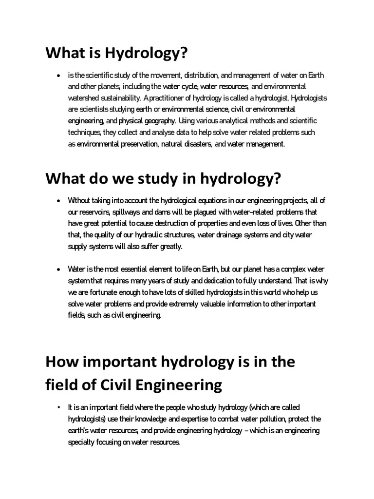 What Is Hydrology | PDF | Hydrology | Flood