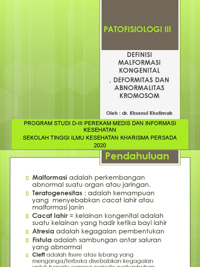 Definisi Malformasi Kongenital, Deformitas Dan Abnormalitas Kromosom | PDF