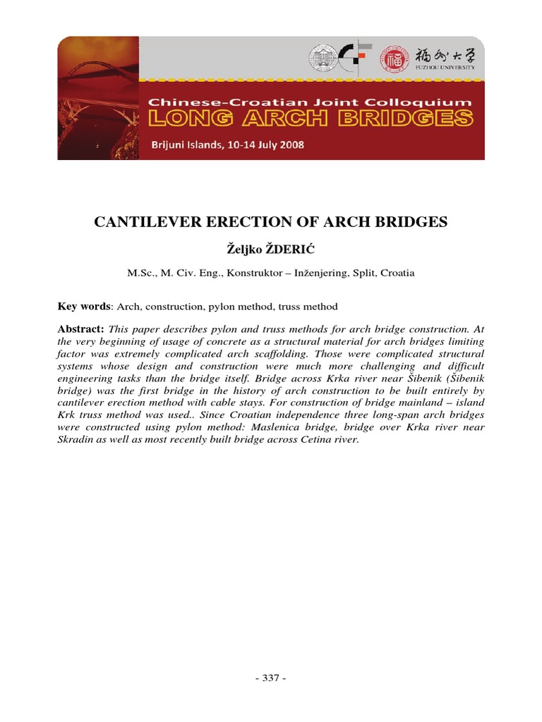 Cantilever Methods for Arch Bridges | PDF | Bridge | Civil Engineering