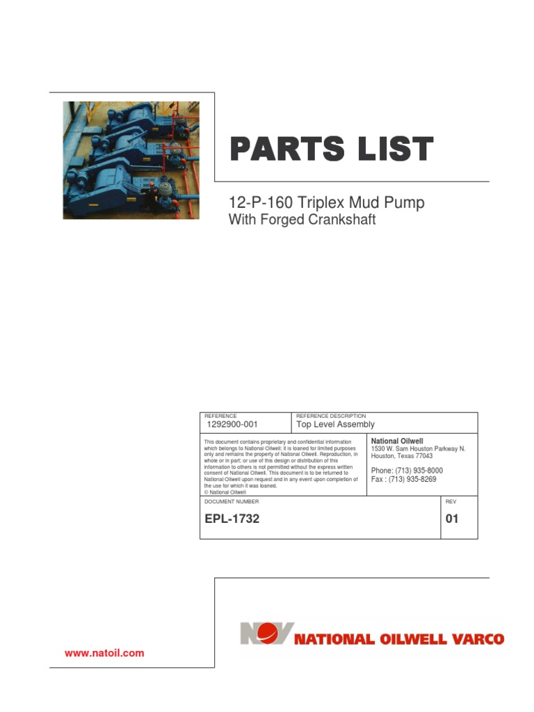 12-P-160 Triplex Mud Pump: With Forged Crankshaft | PDF