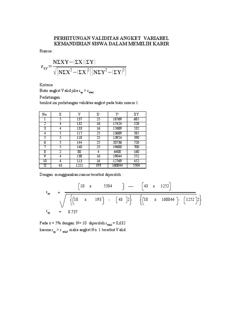 Validitas Dan Reliabilitas 10 + 30 (BELAH DUA) | PDF