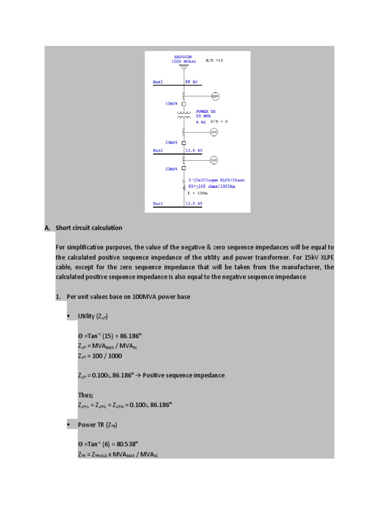 Short Circuit Calculation | PDF | Electrical Impedance | Transformer