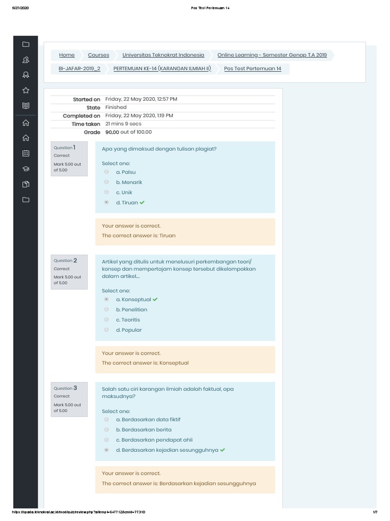 Pos Test Pertemuan 14 | PDF