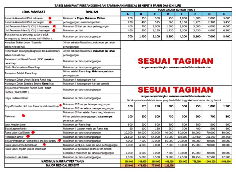 Brosur Panin Medical Benefit 9 | PDF