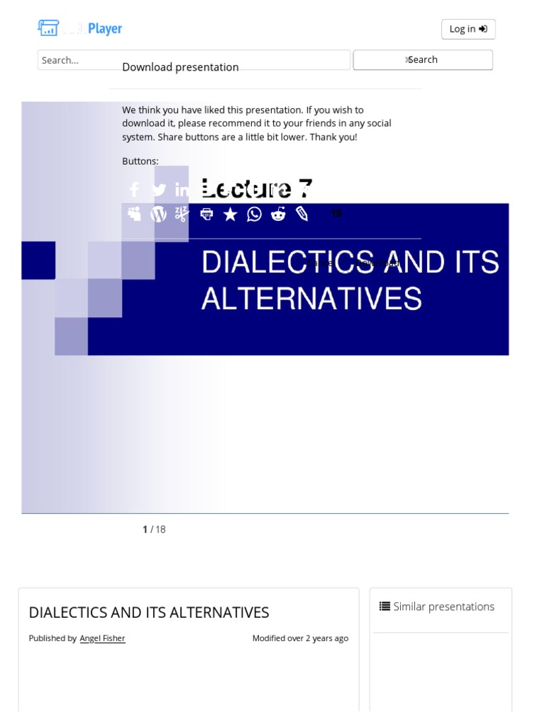 DIALECTICS AND ITS ALTERNATIVES - PPT Download | PDF | Dialectic ...