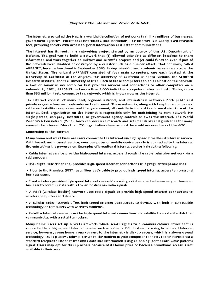 Understanding the Internet and Web | PDF | Internet Access | Internet ...