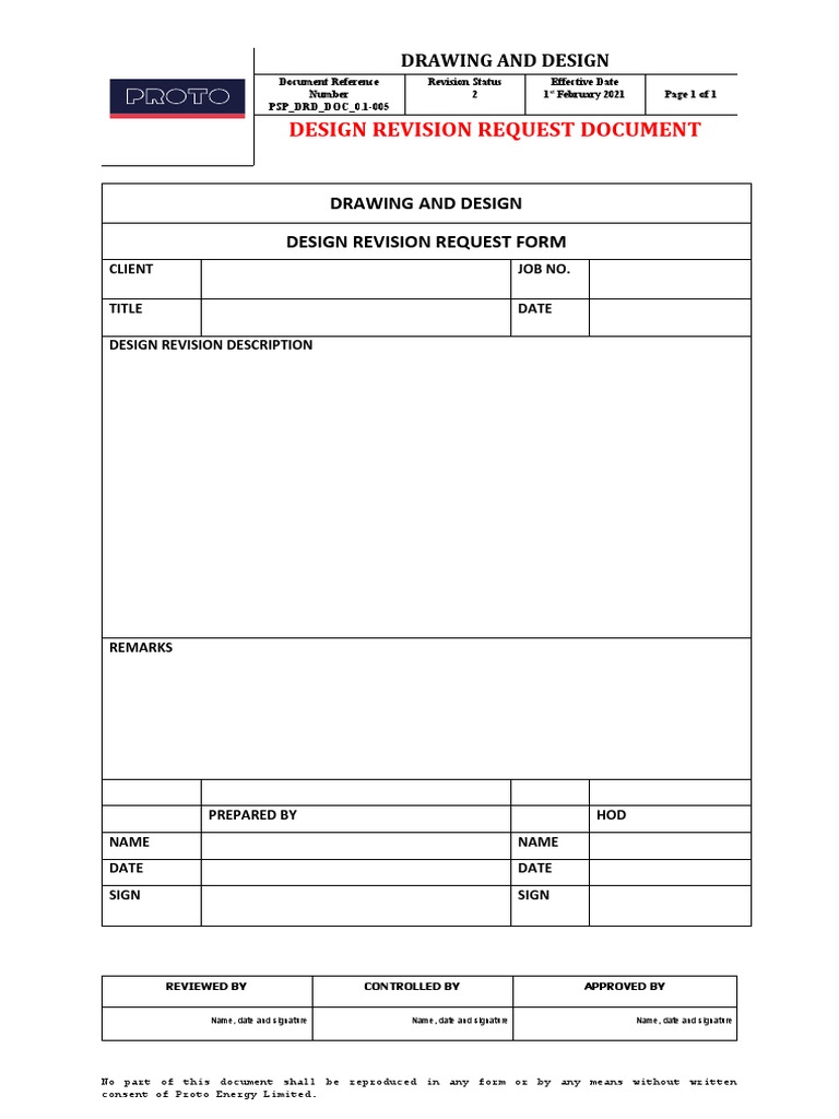 Design Revision Request Form | PDF