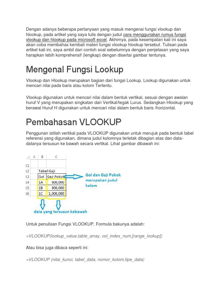 Contoh Soal Excel Vlookup Dan Hlookup