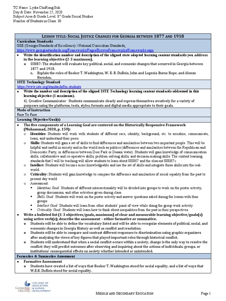 Social Justice in Georgia (1877-1918) | PDF | Educational Assessment ...
