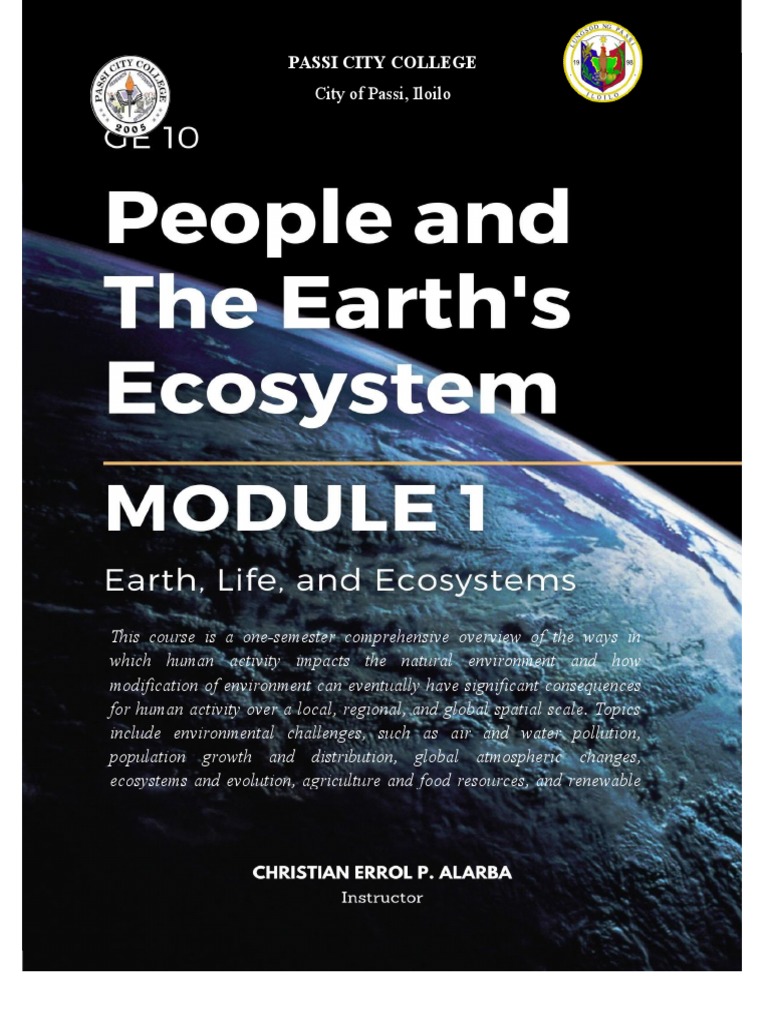 Module 1 (People and The Earth's Ecosystem) | PDF | Life | Ecology
