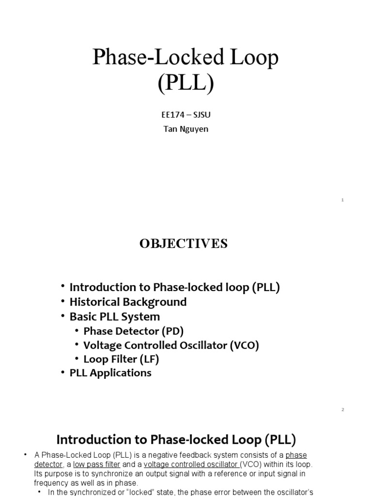 Phase-Locked Loop (PLL) Guide | PDF | Detector (Radio) | Computer Science