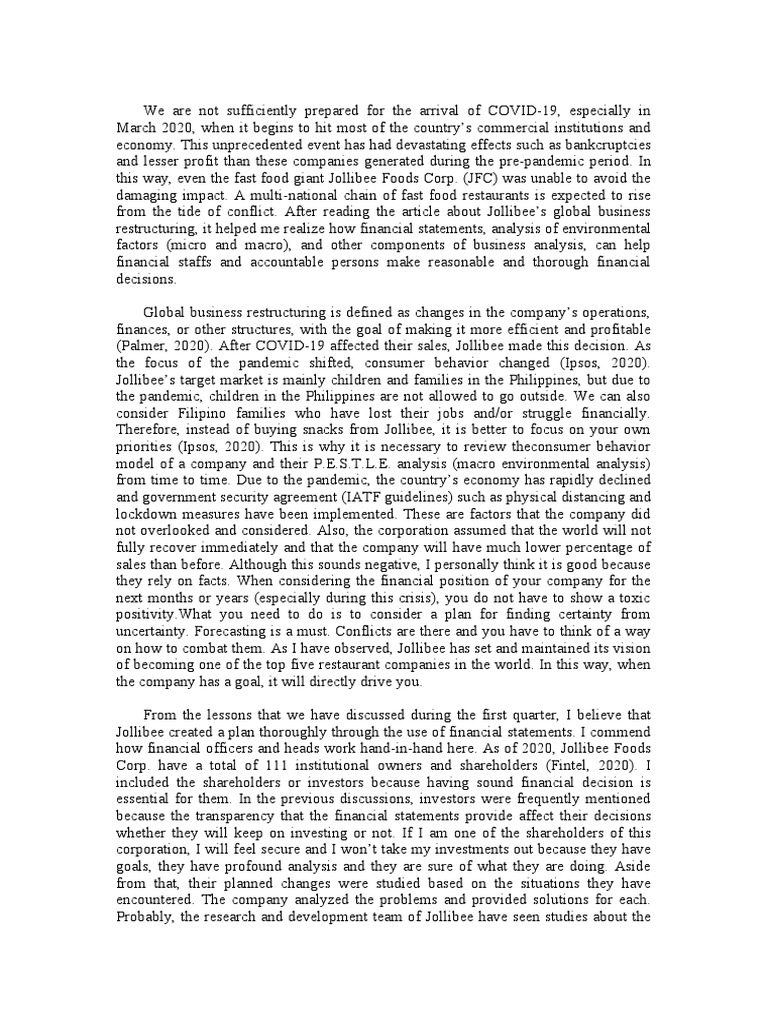 Reflection Paper "How COVID-19 Affected Business Industries?" | PDF ...