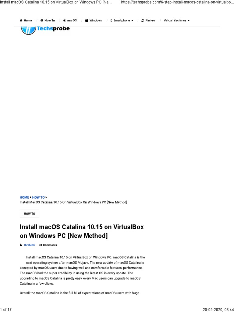 Install Catalina On VIrtualBox | PDF | Computer Engineering | Operating System Technology