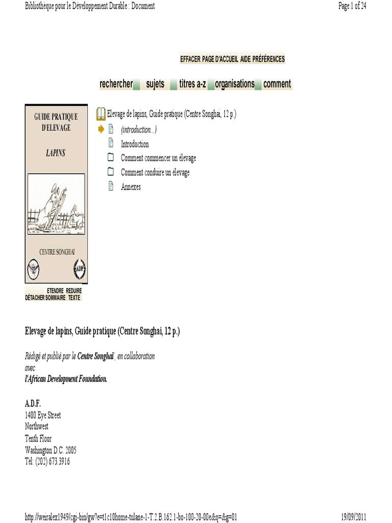 Lapins Elevage Songhai | PDF | Lapin | Nourritures