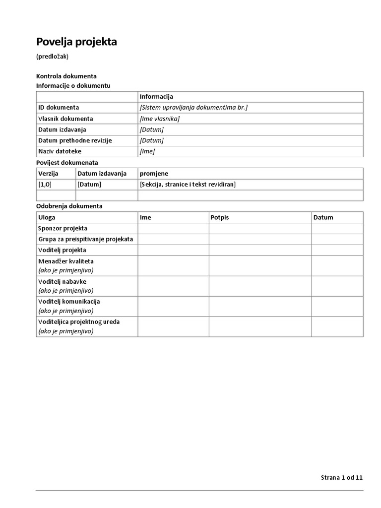 Povelja Projekta | PDF