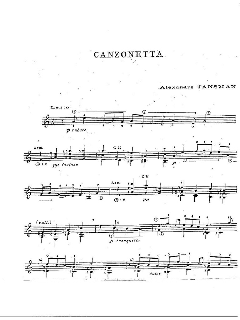 Canzonetta by Alexandre Tansman | PDF