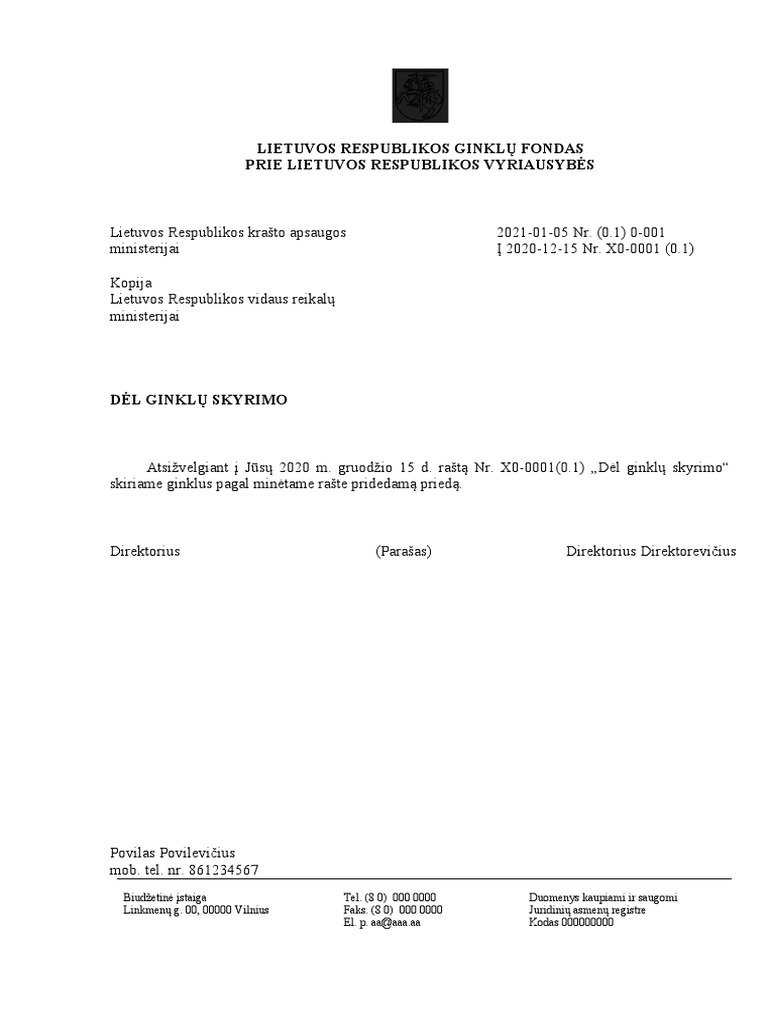 +atsakomasis Raštas - Praktika | PDF