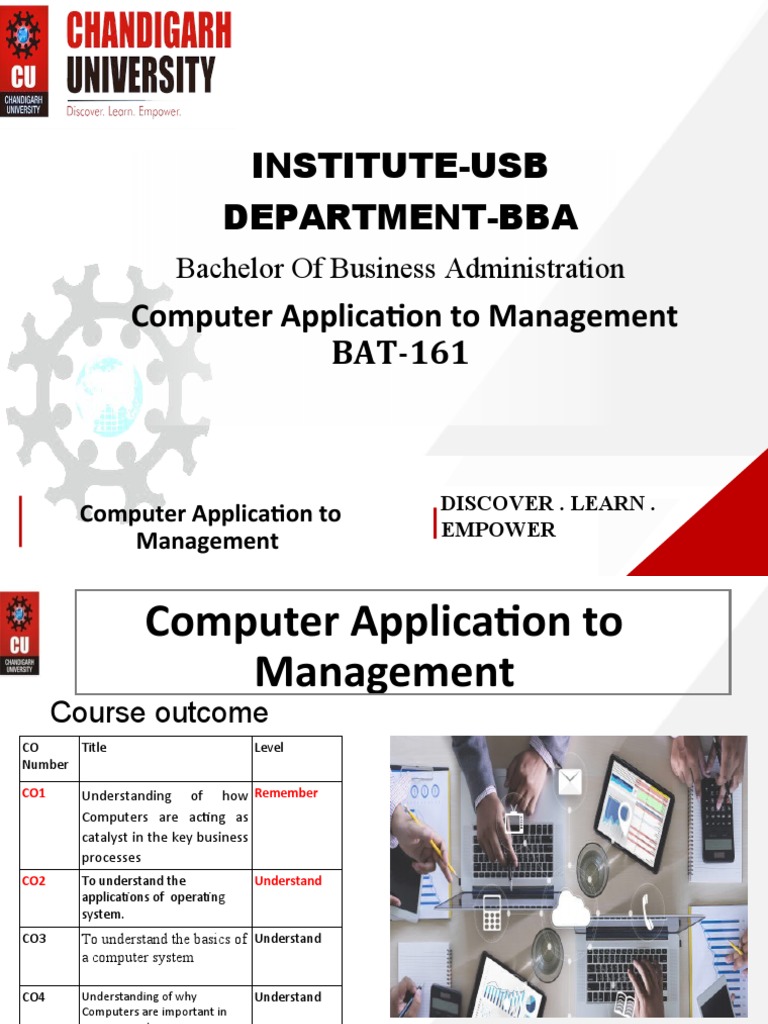 Institute-Usb Department-Bba: Computer Application To Management BAT ...