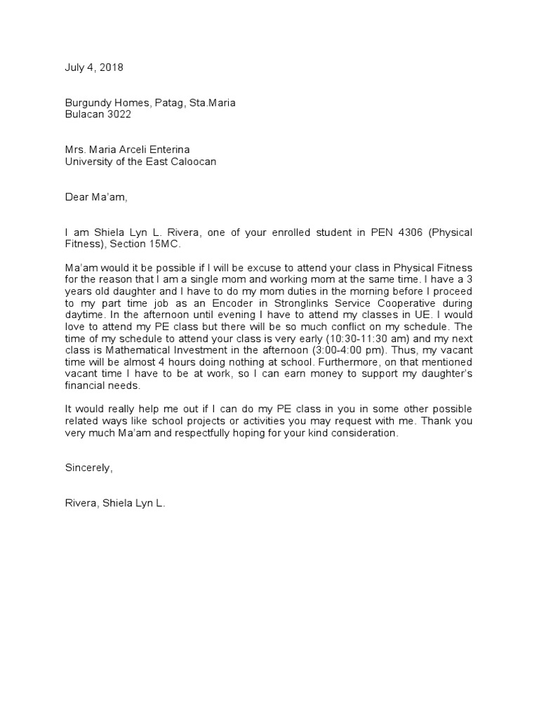 Pe Request Letter | PDF