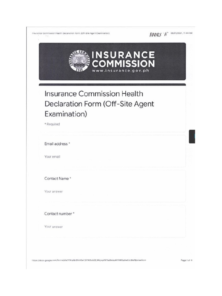 IC Health Declaration Form 2 | PDF