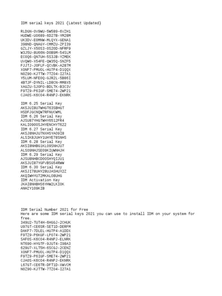 Idm Serials | PDF | Microsoft Windows | Software