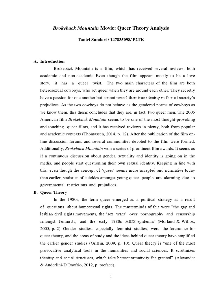 Brokeback Mountain Movie: Queer Theory Analysis: Tantri Sundari ...