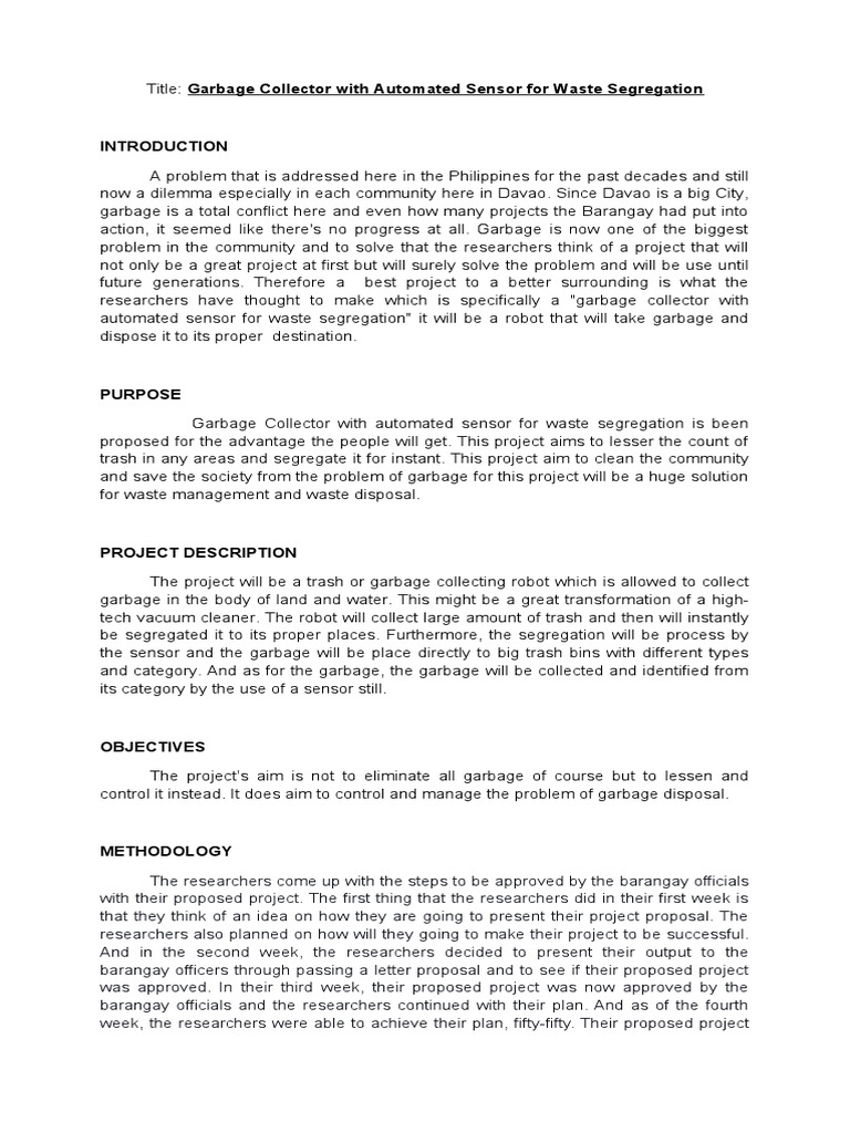 Automated Waste Management: A Proposed Robotics Solution to Improve ...