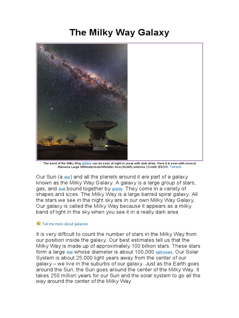 The Milky Way Galaxy | PDF | Milky Way | Stars