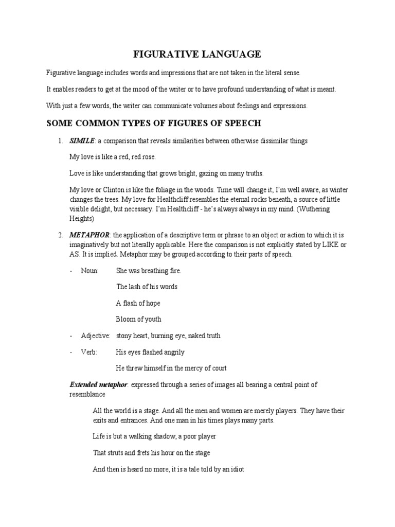 Understanding Figurative Language | PDF | Metaphor | Love
