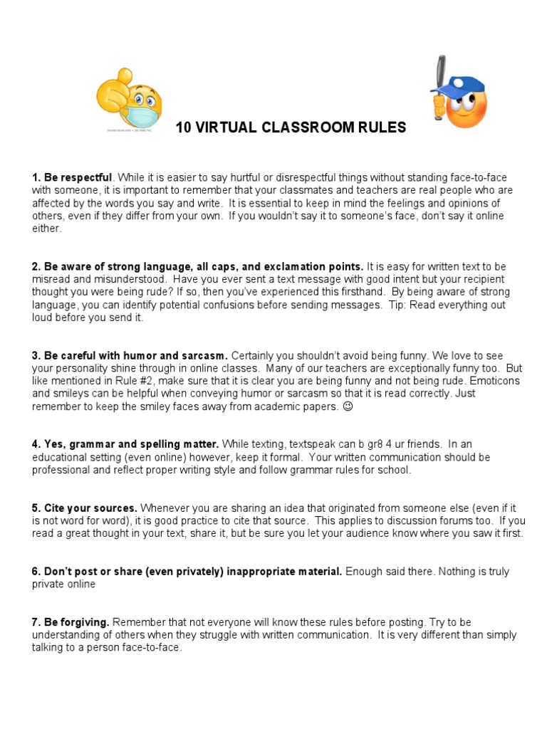 Virtual Classroom Etiquette Guide | PDF | Human Nature | Human ...
