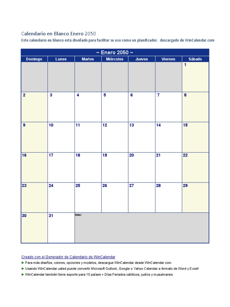 Calendario 2050 | PDF | Calendario